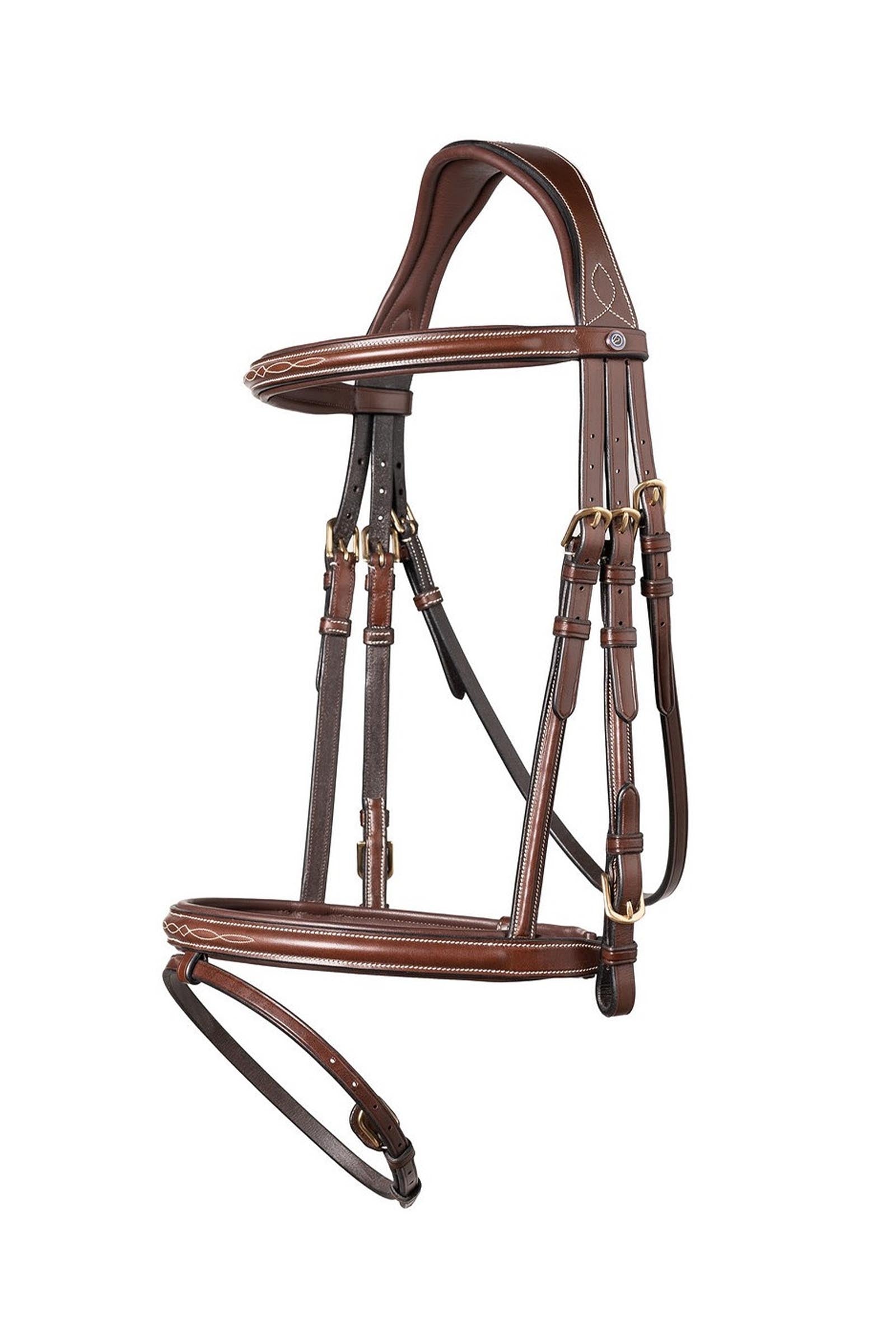 Knokke Combine Noseband Bridle Classic Brown/Gold C – horze